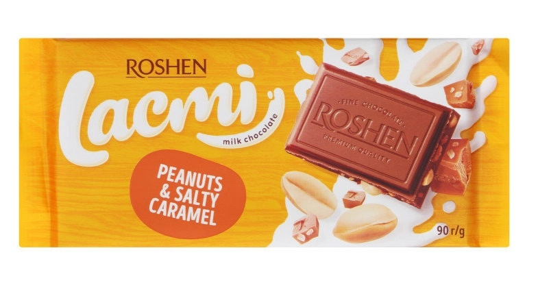 ШОКОЛАД Lacmi молочний з арахісом і соленою карамелю 90г - купити з ...
